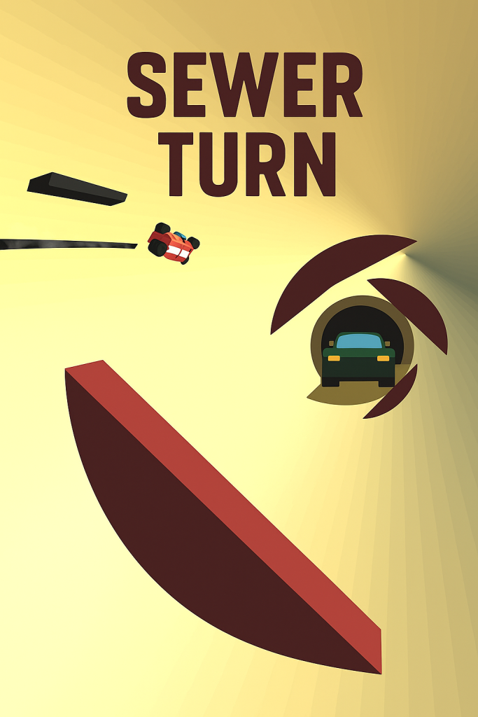 Polytrack game custom track - sewer turn