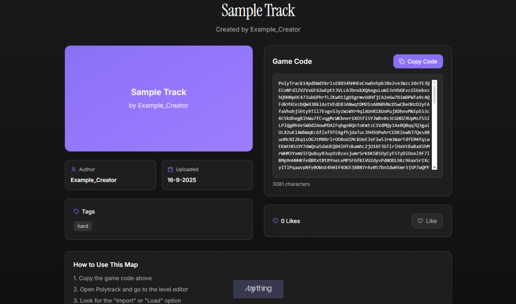 Polytrack game custom track - More plays on your tracks!?