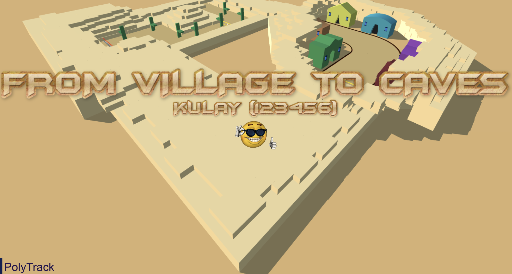 Polytrack game custom track - From Village to Caves