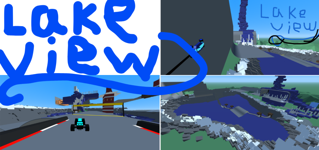 Polytrack game custom track - The 3 LakeViews